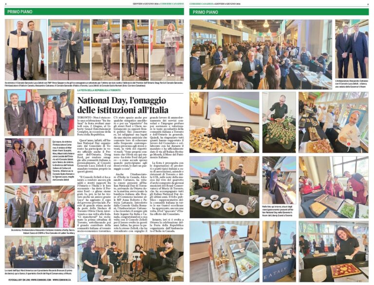 Italian National Day, due pagine speciali | Corriere Canadese
