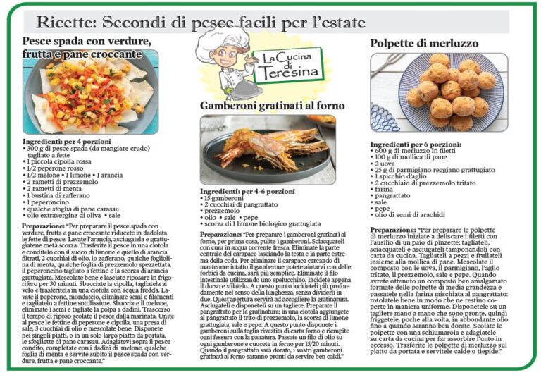 Ricette d’estate: secondi di pesce facili | Corriere Canadese